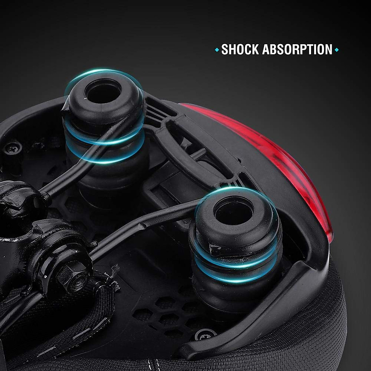 Qiter Bike Saddle, Mountain Road Bike Soft Seat Saddle with Tail Light Replacement Bicycle Accessories