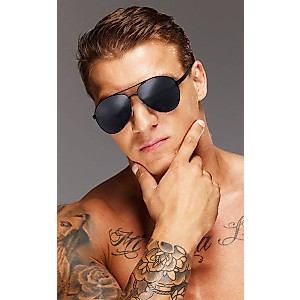 grinderPUNCH - Big XL Wide Frame Extra Large Aviator Sunglasses Oversized 148mm Black