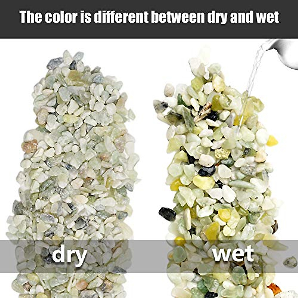 OUPENG Succulent and Cactus Bonsai DIY Rocks, Jade Bean Pebbles, Natural Decorative Polished Stones Vase Fillers Gravel for Plants，Terrarium, Fairy Gardening, Indoor Outdoor Decor Ornamental Stones.