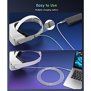 6AMGame link cable 16 ft Compatible with Meta Quest 3/2 Accessories VR Headset, High Speed Data Transfer Cord USB 3.0 Cable Type C LED Light for Gaming PC/Steam VR link cable 16 ft Compatible