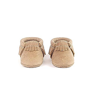 Freshly Picked - Soft Sole Leather Moccasins - Newborn Baby Girl Boy Shoes - Size 0 Weathered Brown