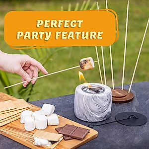 Table Top Fire Pit Bowl - Tabletop Fire Pit, Long Burning Indoor fire Pit, Table Top Firepit for Patio - Tabletop Fireplace - Mini Fire Pit fire Bowl with Cover and Smores Stick Holder.