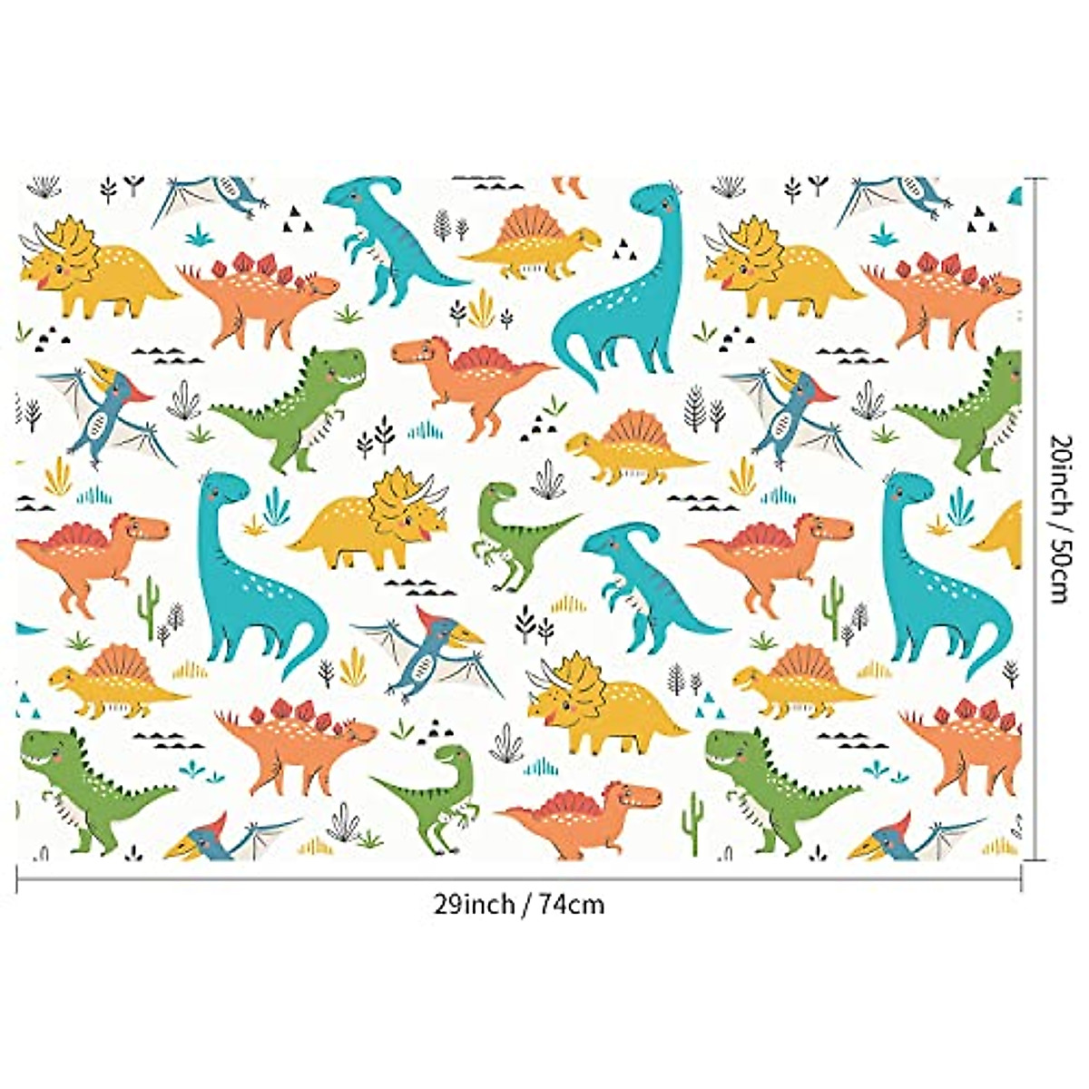 Camkuzon Birthday Wrapping Paper for Boys, Girls, Kids. 4 Cute Design Includes Monster,Car,Dinosaur.Gift Paper for Holiday,Party,Baby Shower-1 Pack Contains 10 Sheets-20 inch X 30 inch Per Sheet ,Folded Flat, Not Rolled