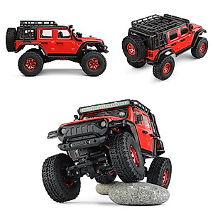 HTLNUZD 1/24 RC Truck 2428 4WD Electric RC Rock Crawler with LED Light 130 Carbon Brush Motor 3KM/H All Terrain Off Road Racing Car for Christmas,Festival Gift