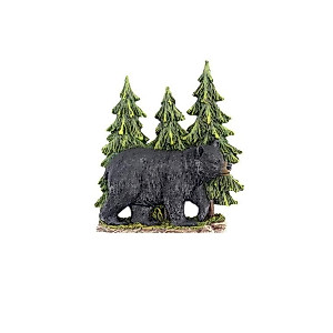 Comfy Hour Holiday Animal Collection, Decorative Black Bear in Forest Single Clothes Metal Hook, Key Hook, Wall Hanger