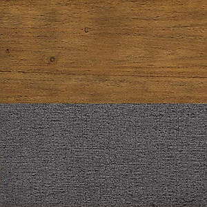 OSP Home Furnishings West Lake Dining Table Set, 5-Piece, Antique Finish Natural Top and Grey Base with Charcoal Fabric