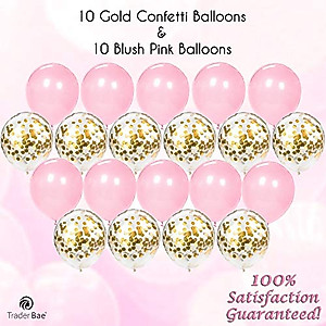 Tea Party Decorations Kit | "Lets Par Tea!" Banner | Tea Party Photobooth Props | Gold, Pink, White Tassels | 10 Gold Confetti Balloons 10 Light Pink Balloons