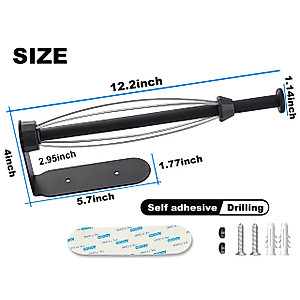 Adoco Paper Towel Holder Under Cabinet, Simply Tear Paper Towel Holder Countertop, Black Wall Mount Paper Towel Holder, Adhesive or Screw for Kitchen Bathroom