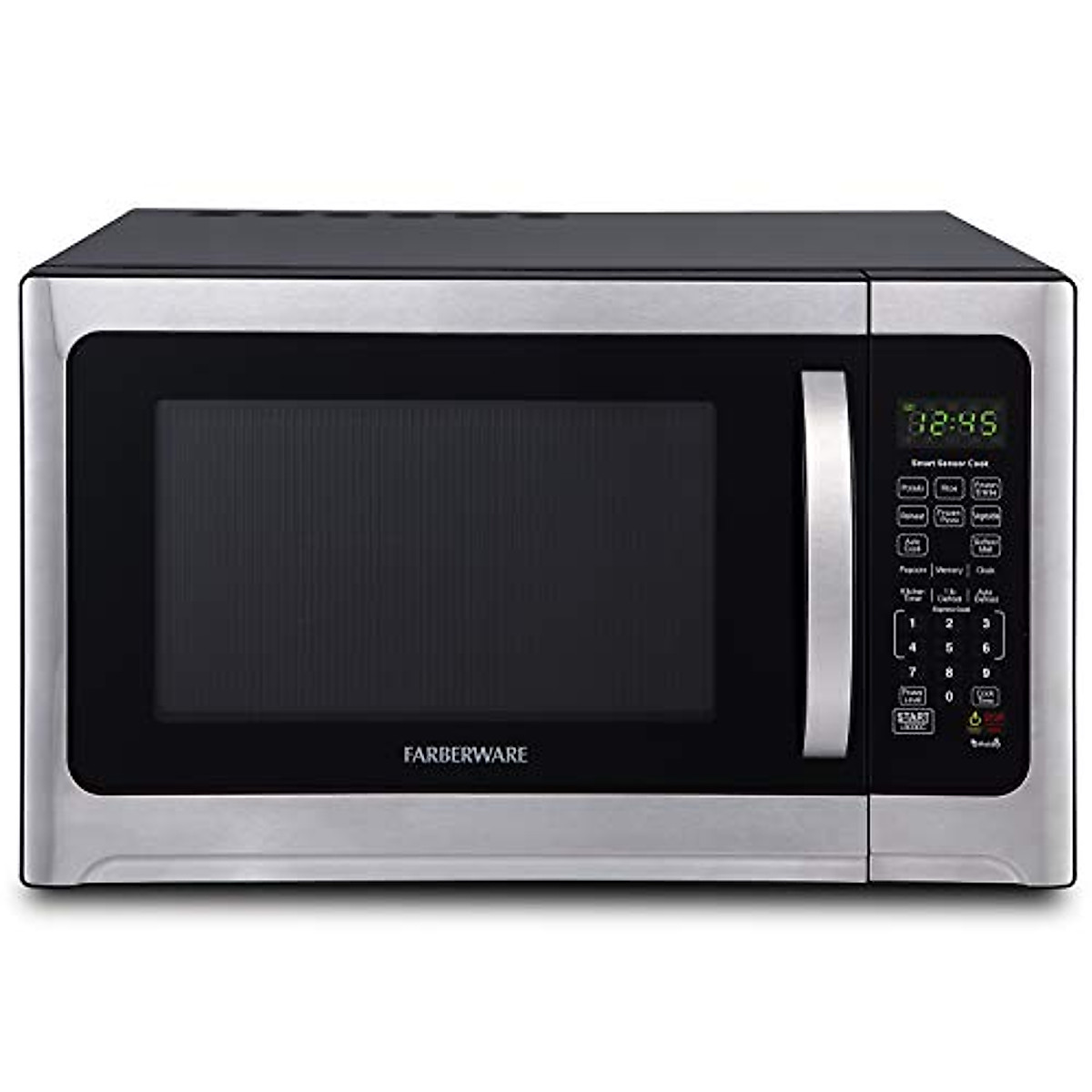 Farberware Professional FMO12AHTBKE 1.2 Cu. Ft. 1100-Watt Microwave Oven With Smart Sensor Cooking and LED Lighting, Brushed Stainless Steel