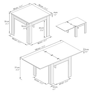 Mobili Fiver, Square extendable dining table, Eldorado, Rustic Wood, Made in Italy