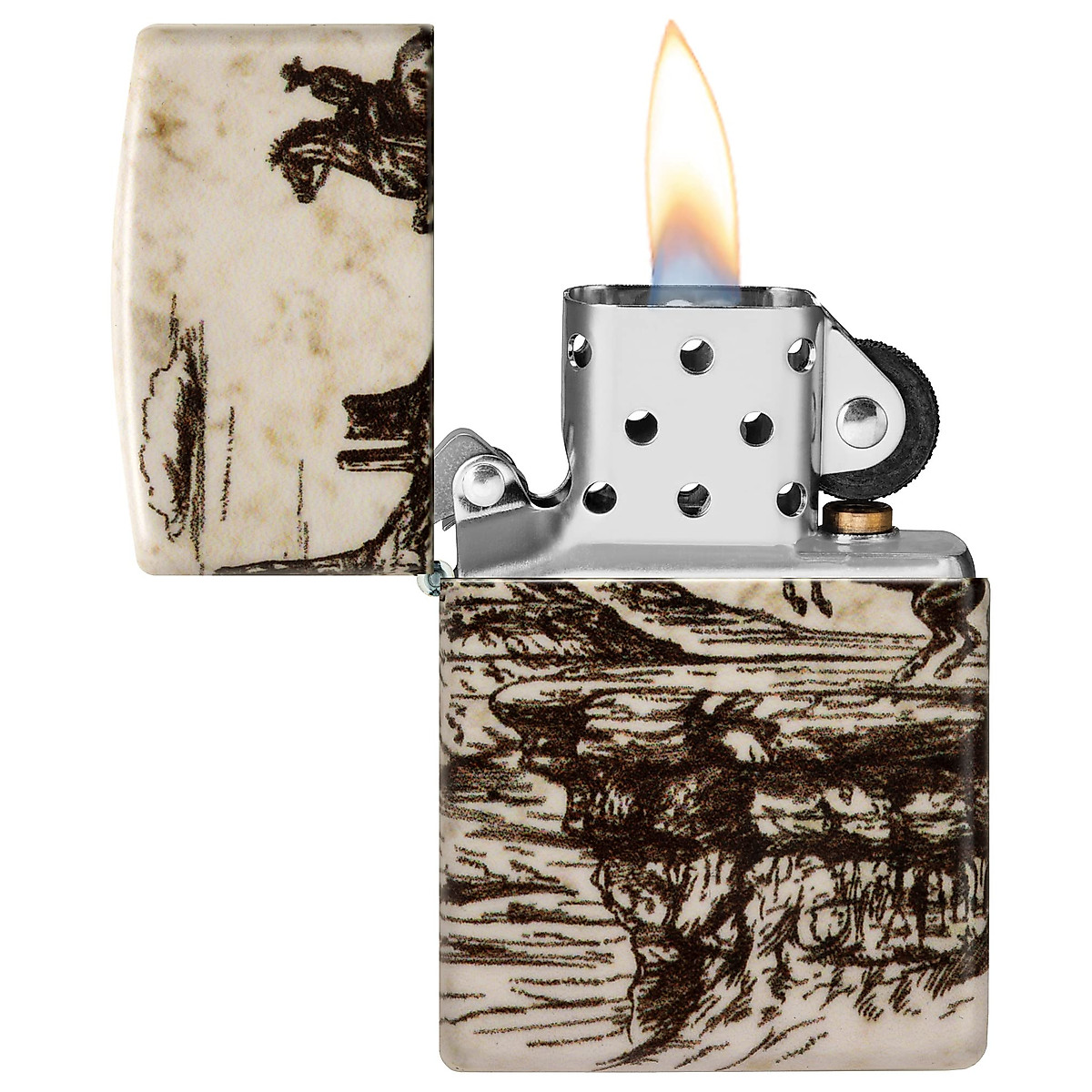Zippo Wild West Scene Design 540 Color Pocket Lighter