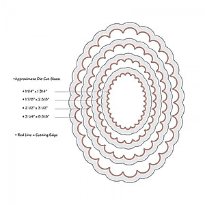 Sizzix Framelits Die Set 4/PK - Ovals, Scallop