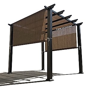 Universal Pergola Replacement Canopy Shade Cover with Breathable HDPE Fabric & Rod Pockets for 10 x 10 FT Pergola, Canopy Size: 192'' L x 106'' W (Mocha Brown)