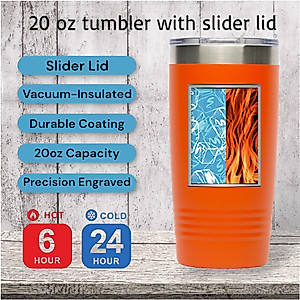ETCHIFIED Personalized 20oz Stainless Steel Tumbler with Slider Lid - Vacuum Insulated Travel Mug, Add a Name - Keeps Hot or Cold for Hours