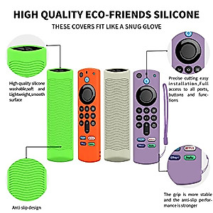 [4 Pack] WOFRO Remote Cover for Firestick 3rd Gen(2021) Firesticktvs 4k/4K Max Lightweight Anti Slip Shockproof Alexa Voice Remote Silicone Protective Case Glow in The Dark