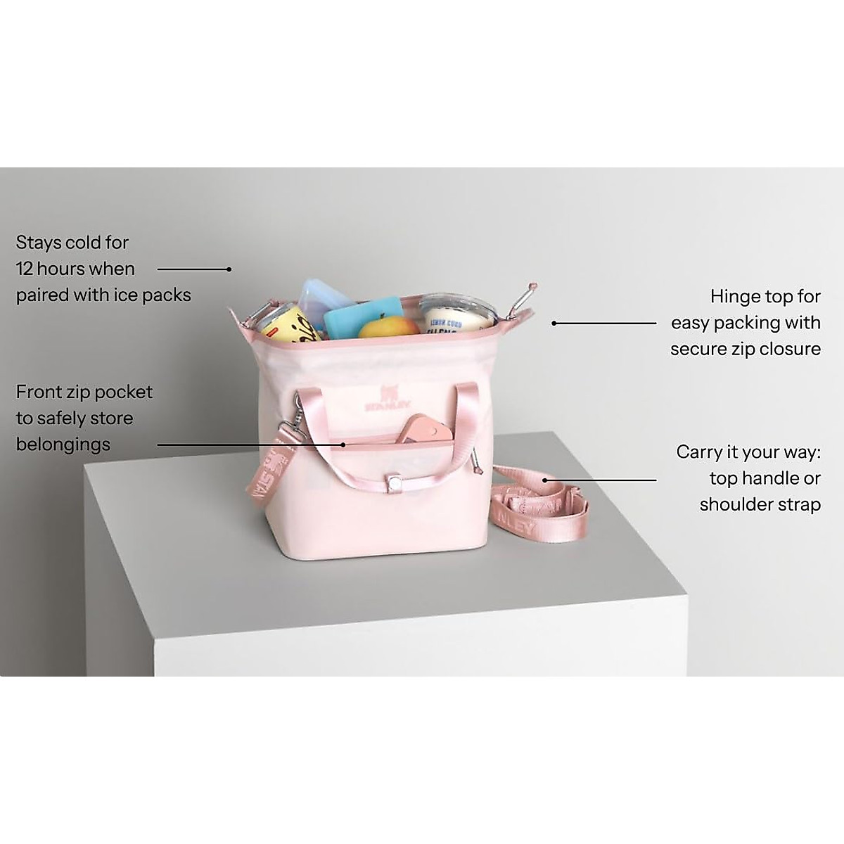 Stanley All Day Julienne Mini Soft Cooler Bag and Lunch Box 12 qt | 20 Can Cooler with Handles and Strap | 12 Hour Cooling | Insulated Travel Bag with Zipper | BPA-Free | Mist