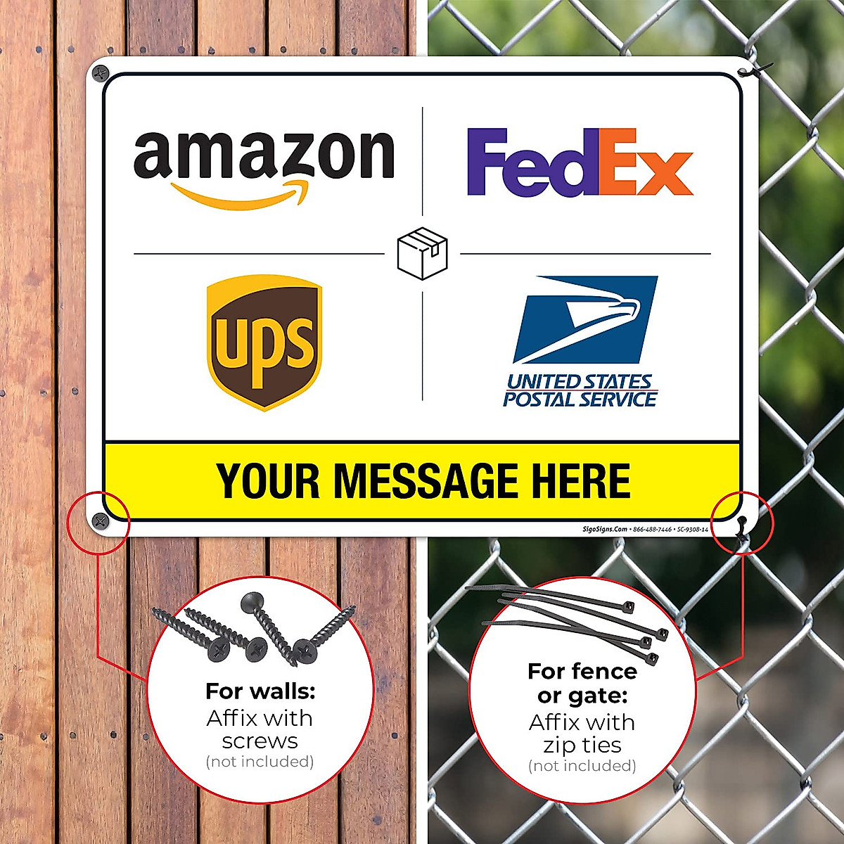 Sigo Signs Package Delivery Custom Sign, 10x14 Inches, Rust Free .040 Aluminum, Fade Resistant, Made in USA by Sigo Signs