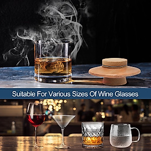 ANCHGPO Cocktail Smoker Kit Smoke Top with 8 Wood Chips for Bourbon/Cocktail Smoker lid, Bar Set, Old Fashioned Drink Smoker Kit Ideal Gift for Men, Dad,Husband(Without Torch)