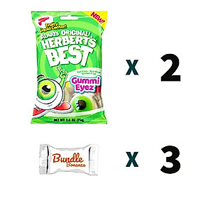 Herberts Best Gummi Eyez - Glotzer Eyeball Gummy Candy (2 Pack) W/Bundle Bonanza Candy