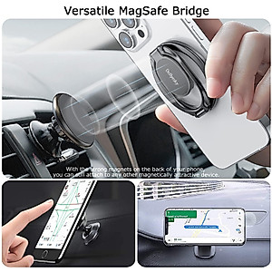 Doflyesky Magnetic Phone Ring Holder with Magsafe, Double Adjustable Gym Finger Ring Grip, Removable Phone Grip, for iPhone, iPad and Smartphones, Compatible with Magnetic Car Mount (Colorful)