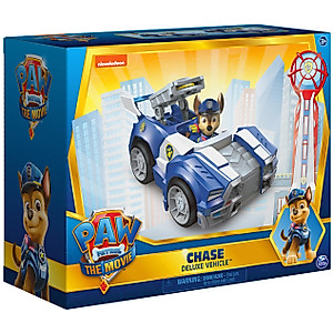 Paw Patrol, Chase’s Deluxe Movie Transforming Toy Car with Collectible Action Figure, Kids Toys for Ages 3 and up