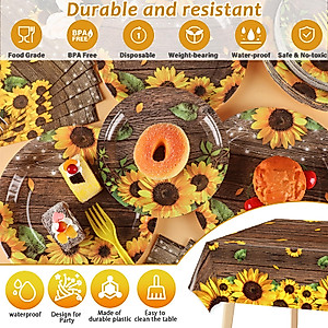 gisgfim 209Pcs Sunflower Bridal Birthday Party Supplies Includes Sunflower Party Plates Napkins Fork Sunflower Tablecloth Banner Hanging Garland Kit for Summer Bridal Shower Party Decorations Set