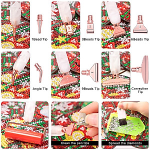 Praise V Do Ergonomic Diamond Painting Art Drill Bead Dot Pen Kit with Screw Steel Silver Metal Tip Nibs Placers Roller Tool Accessories for 5D Diamond Paint Purple