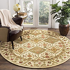 SAFAVIEH Antiquity Collection 6' Round Beige AT57D Handmade Traditional Oriental Premium Wool Area Rug