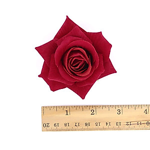 FIOBEE 2.75" Rose Hair Clip Flower Hairpin Rose Brooch Floral Clips for Woman Girl Party Wedding Pack of 3