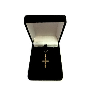 Jewelry Affairs 14k Yellow Gold Shiny Square Flat Style Unisex Cross Pendant