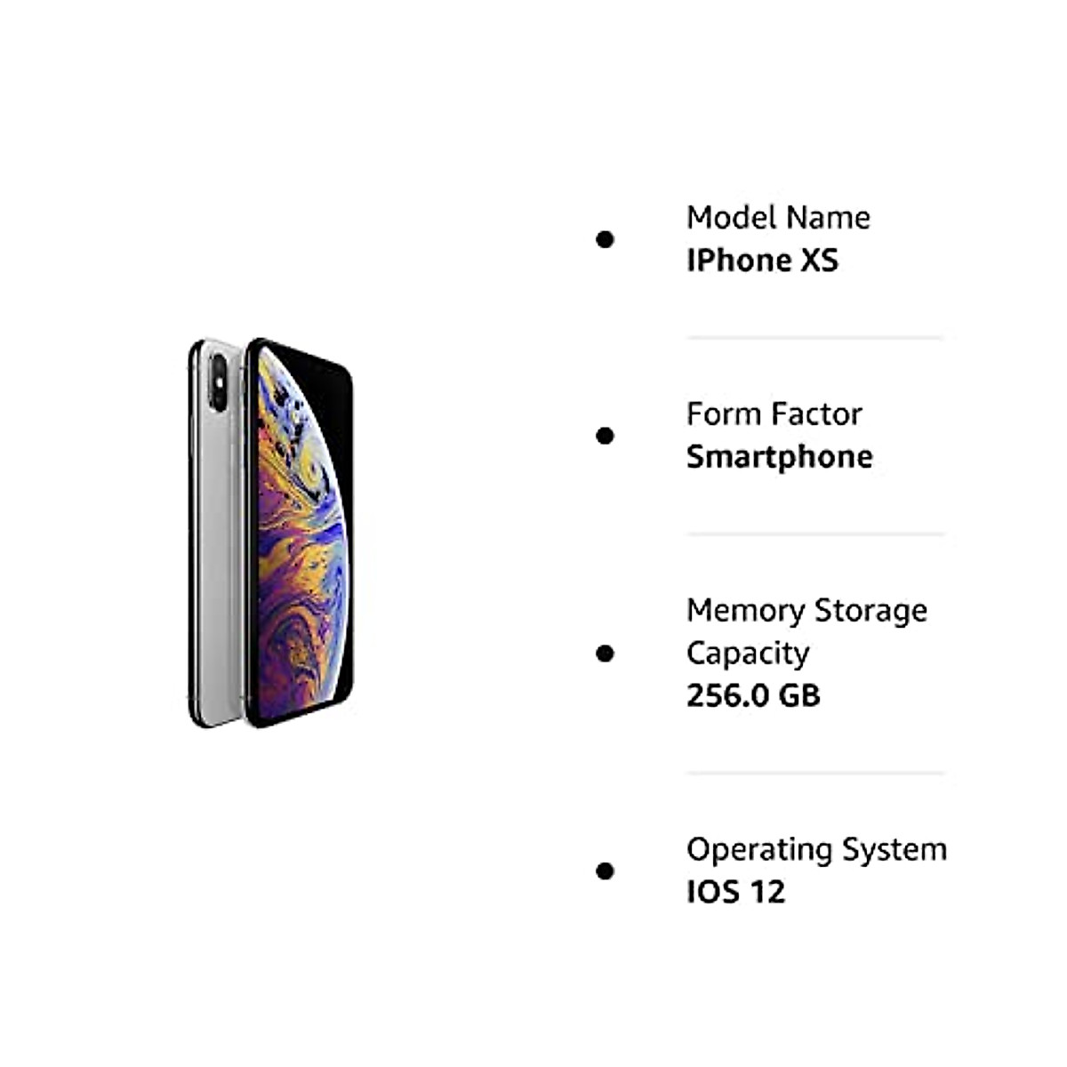 Apple iPhone Xs Max, 256GB, Silver - for T-Mobile (Renewed)