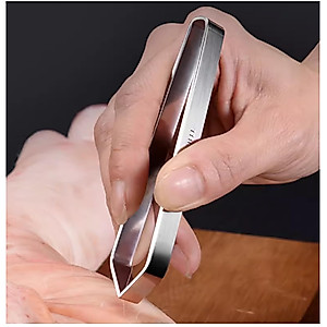 2 Pieces Fish Bone Tweezers, Stainless Steel Flat and Slant Tweezers Pliers Remover Tool (4.6")