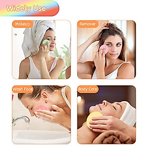 120 Pcs Facial Sponge Compressed, Luxiv 5 Colors Face Cleansing Sponge Estheticians Compressed Makeup Facial Sponge Round Wash Face Sponges for Women Compress Exfoliating Removal Sponge (Mix-color A)