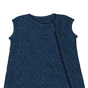 HonestBaby Organic Cotton Matelasse Wearable Blanket, Dark Navy, Large