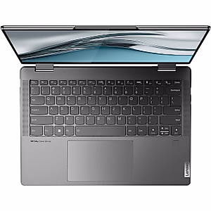 Lenovo ENOVO Yoga 7i 2-in-1 Laptop 14'' 2.2K Touchscreen12th Core i7-1255U Iris Xe Graphics 16GB RAM 512GB SSD WI-FI 6E Thunderbolt 4 Backlit KB w/FP Windows 10 Pro RATZK 32GB USB, Storm Grey, (82QE)