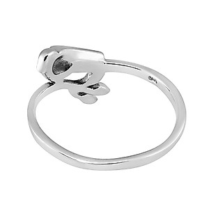 AeraVida Sweet Bird On a Leafy Branch .925 Sterling Silver Band Ring (7)