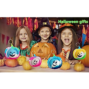 Roaqua Bulk 30 Packs Pumpkin Push Fidget Bubble Mini Pop Fidget for Teens and Kids,Small Birthday Halloween Party Favors Supplies and Classroom Student Prizes Gifts