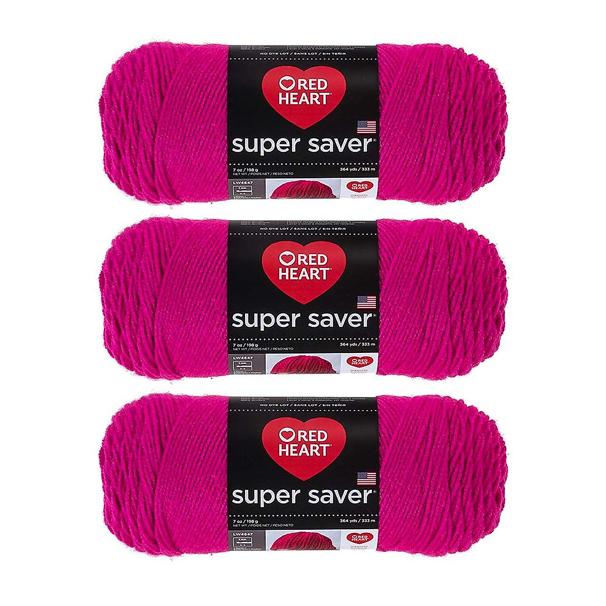 Red Heart E300-718 Red Heart Super Saver Yarn - Shocking Pink