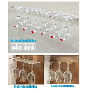 Generic Brands Stemware Rack,Wine Glasses Holder Under Cabinet Organization and Storage Set of 2, Clear Acrylic Finish 11 Inch Wine Glass Rack