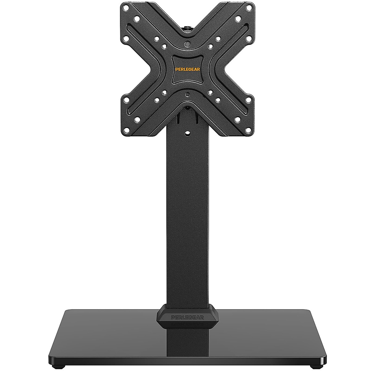PERLEGEAR Universal TV Stand Base, Swivel Table Top TV Stand for 13-43 Inch Flat/LCD/LED TVs, Height Adjustable Monitor Mount Stand with Tempered Glass Base VESA 200x200mm Holds up to 99lbs,PGTVS16