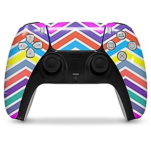 WraptorSkinz Skin Wrap compatible with Sony PS5 DualSense Controller Zig Zag Colors 04 (CONTROLLER NOT INCLUDED)