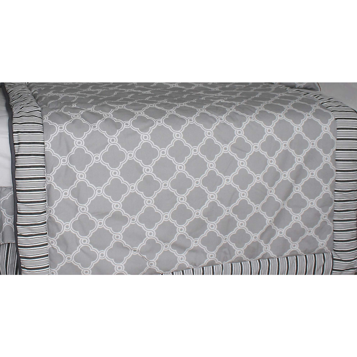 BabyFad Clover Grey 9 Piece Baby Crib Bedding Set