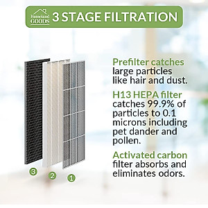 Homeland Goods LV-Pur131 Replacement Filter Compatible with Levoit LV-PUR131, LV-PUR131S, Part LV-PUR131-RF Air Purifier - Include HEPA Filters and Activated Carbon Filters 1 Pack