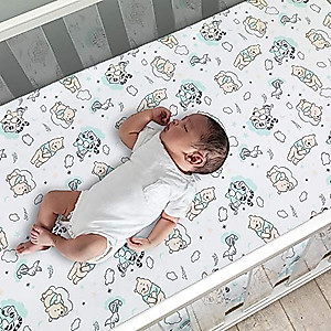 Lambs & Ivy Disney Baby Winnie The Pooh Hugs White Fitted Crib Sheet
