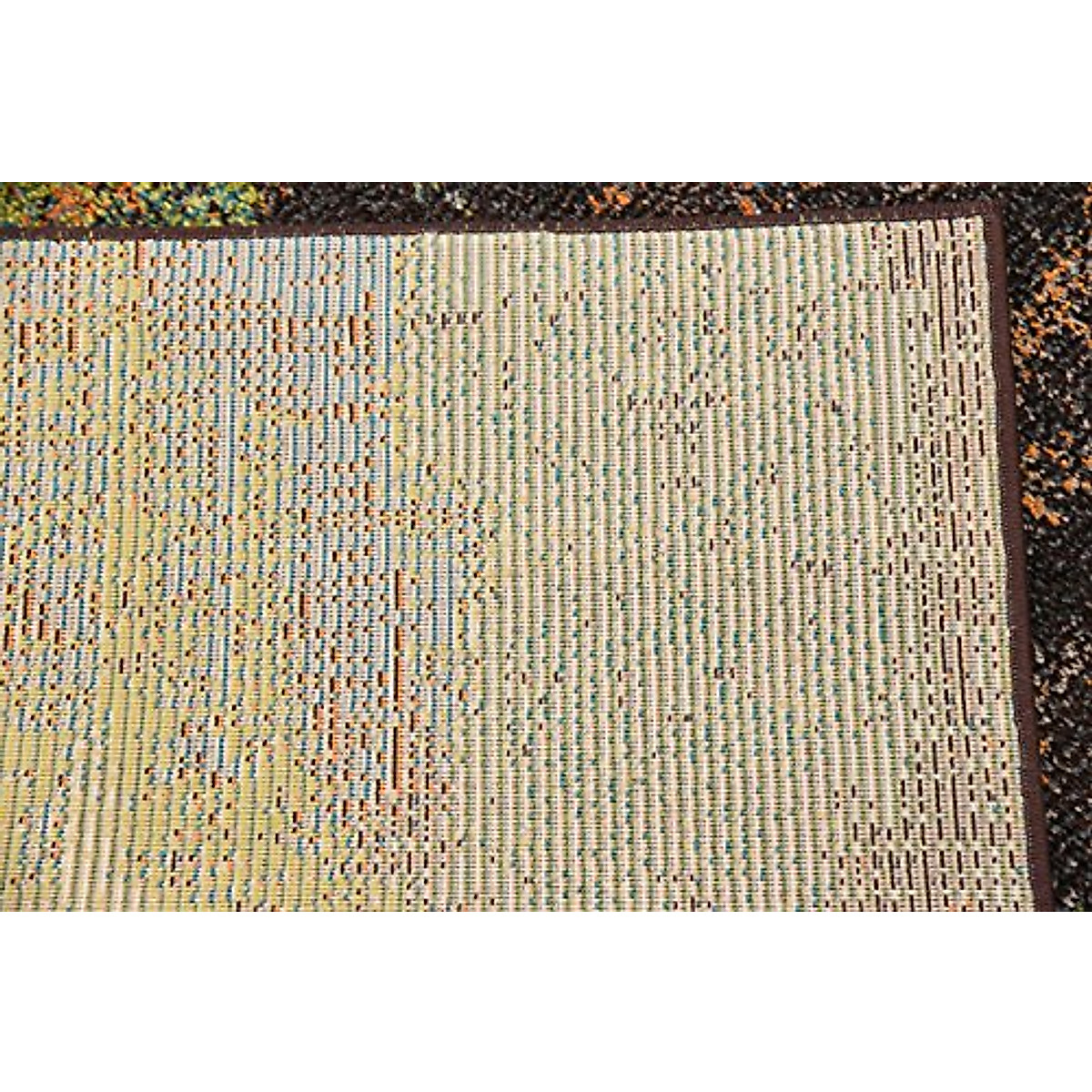 Unique Loom Jardin Collection Colorful, Vibrant, Abstract Watercolor Area Rug, Square 8' 0" x 8' 0", Multi/Beige
