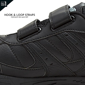 Avia Avi-Union II Strap Non Slip Shoes for Men, Hook and Loop Mens Walking Shoes with Memory Foam - Black, 11 Wide