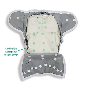 Thirsties Snap Natural One Size Fitted, Moss Diapers