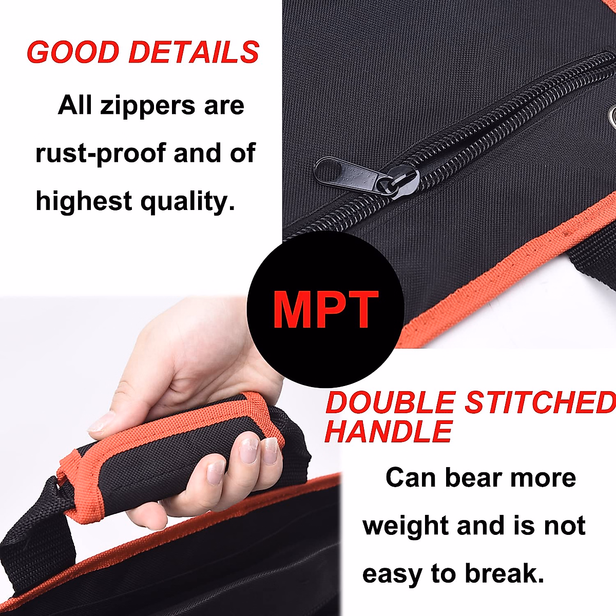 Roll Up Tool Bag, MPT Tool Organizer with 11 Toll Pouches Motorcycle Electricians Tool Bag Wrench Roll Up Pouch, Without Tools