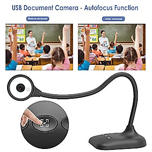 PAKOTOO USB Document Camera for Teachers, Webcam/Doc Camera for Classroom with A3 Format, 3-Level LED Lights, Image Invert, Fold, Dual mic for Mac OS, Windows, Zoom, OBS Work with Distance Learning