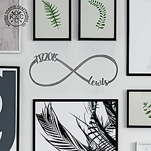 ROCC RUSTED ORANGE CRAFTWORKS CO. Wall Decor - Steel Infinity Sign - Personalized with Names - Wall hanging with couples or single names-Eternity symbol for anniversary and wedding-heart